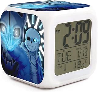 Amazon.com: seuiop Undertale Sans Palm Bone Alarm Clock Digital LED ...