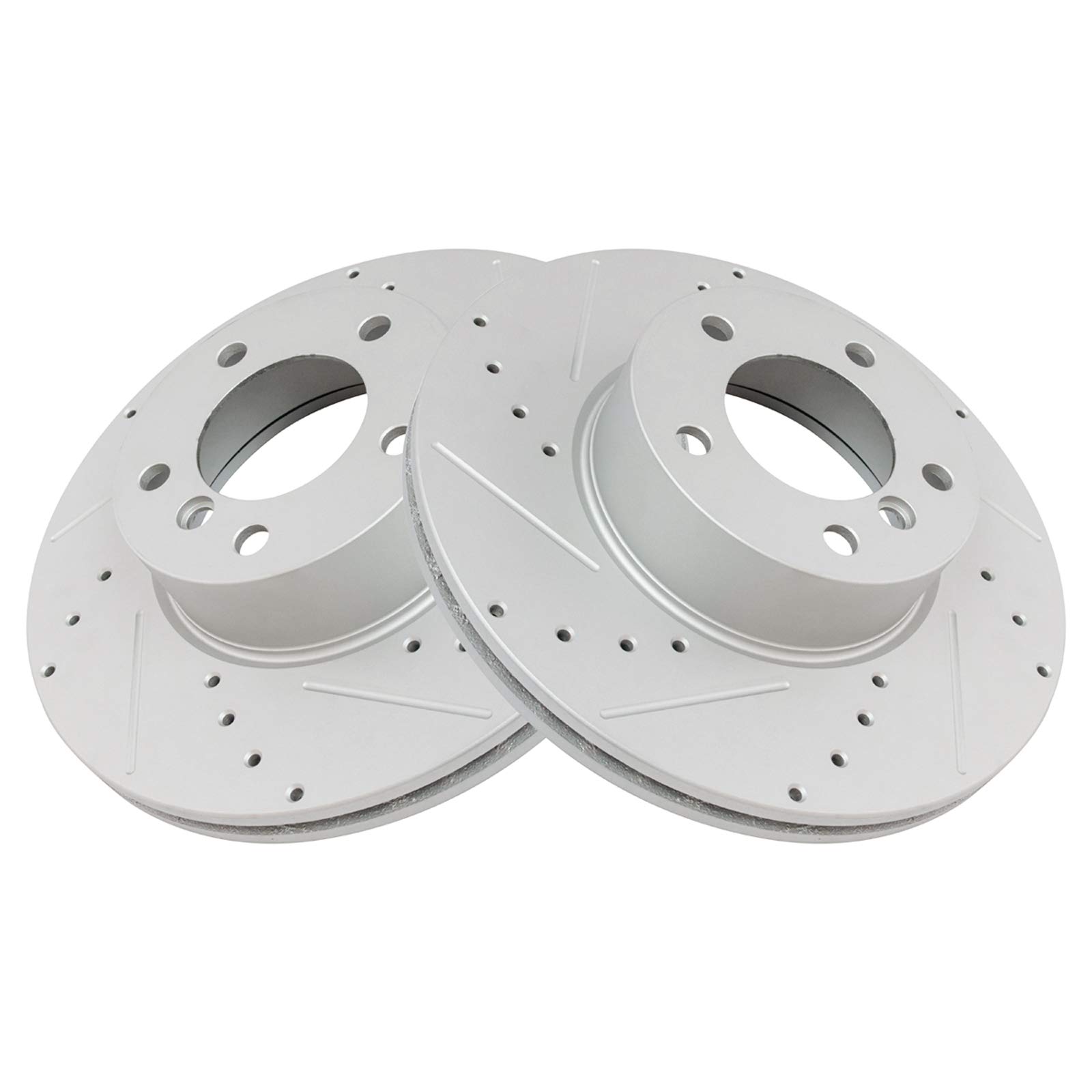 TRQ Front Performance Brake Rotor Drilled Slotted Pair Set for 2012-2017 BMW 320i / 2007-2016 ...