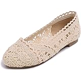Amazon.com | Greatonu Women's Flats Cut Out Round Toe Slip On Floral ...