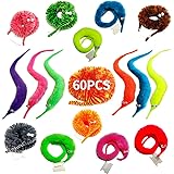 Amazon.com: Comonc 60 Pcs Magic Twisty Worm Wiggly Twisty Fuzzy Worms ...