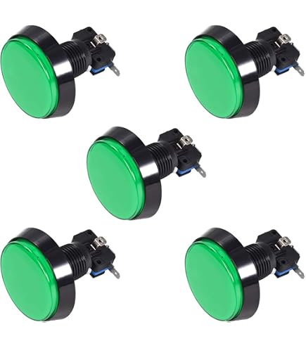 100mm Jumbo Arcade Buttons EG STARTS 5X New 60mm Dome Shaped LED ...