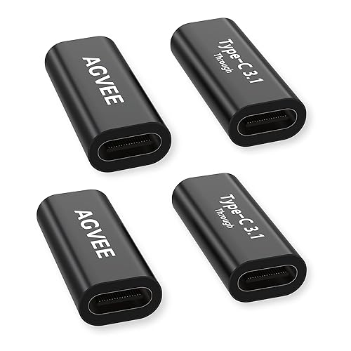 AGVEE 4 Pack USB-C Female to Female Bidirectional Adapter, PD 100W USB ...