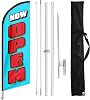 Now Open Feather Flags for Business, Now Open Flag with Pole and Ground ...