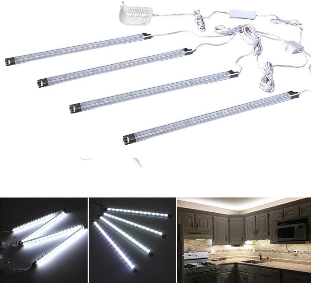 LED Sous Vitrine, Kit de 4 Bandes de LED Sous Meubles Eclairage, 300 mm ...