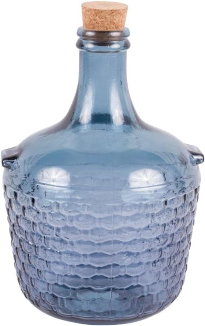 Demijohn Glass Gallon Jug 4 + Natural Cork (Blue): Amazon.co.uk ...