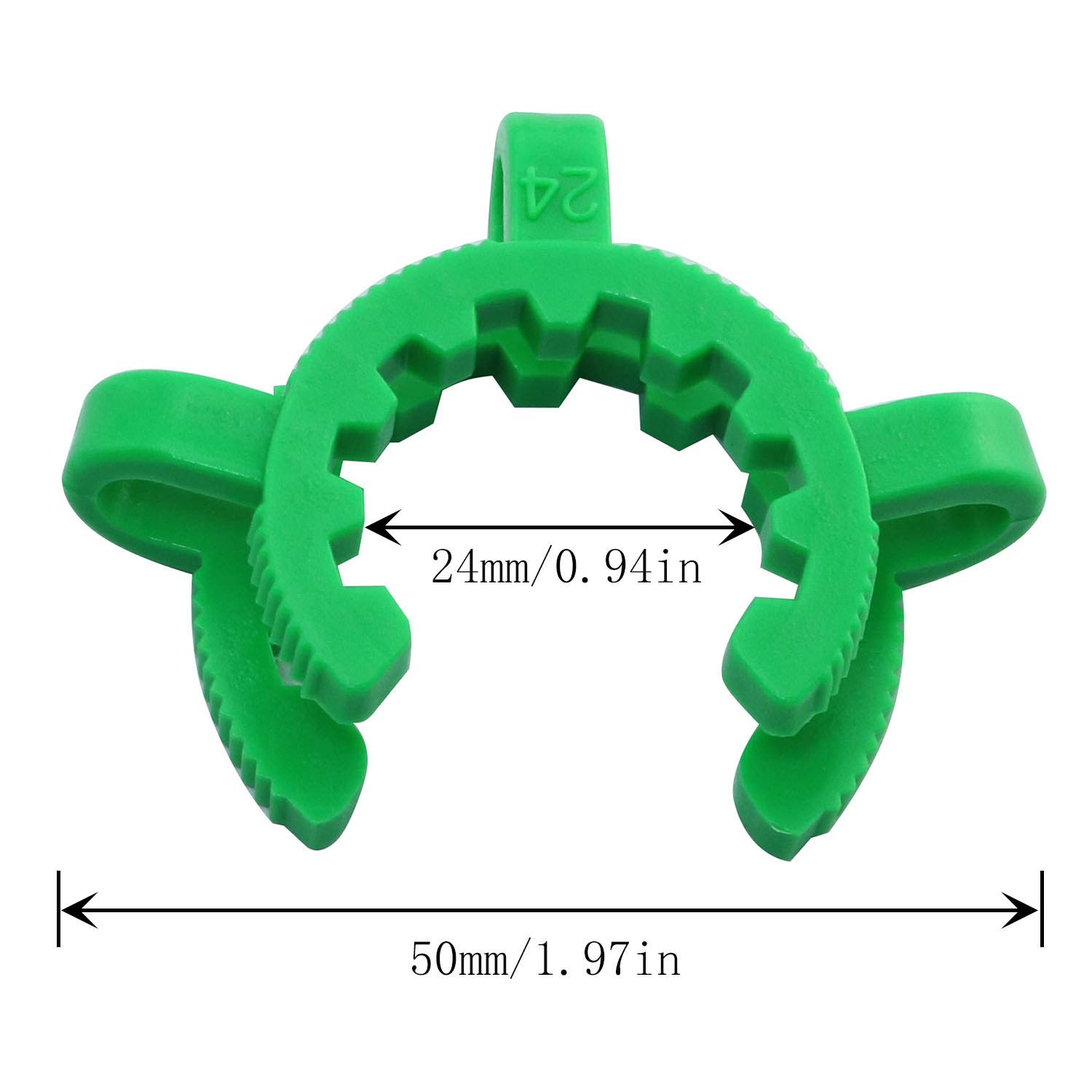 JCBIZ 8pcs 24mm Keck Clips Green #24 Plastic Lab Keck Clamps for 24/29 ...