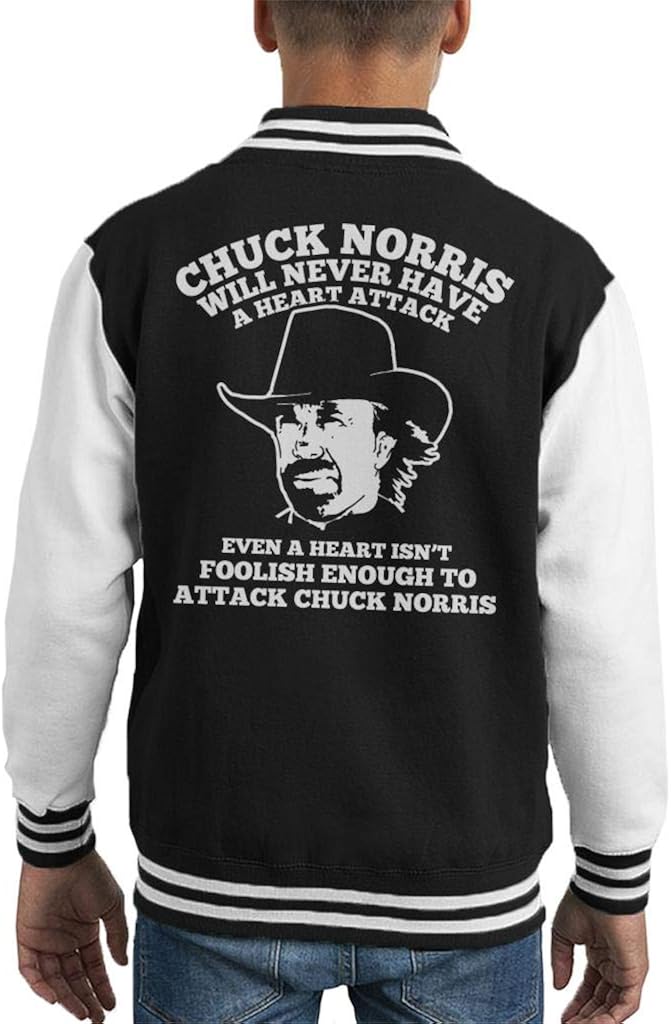 Chuck Norris Will Never Have A Heart Attack Kid's Varsity Jacket ...