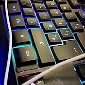 Rii RK900 Large Size 7 Colour LED Rainbow Gaming Keyboard UK Layout ...