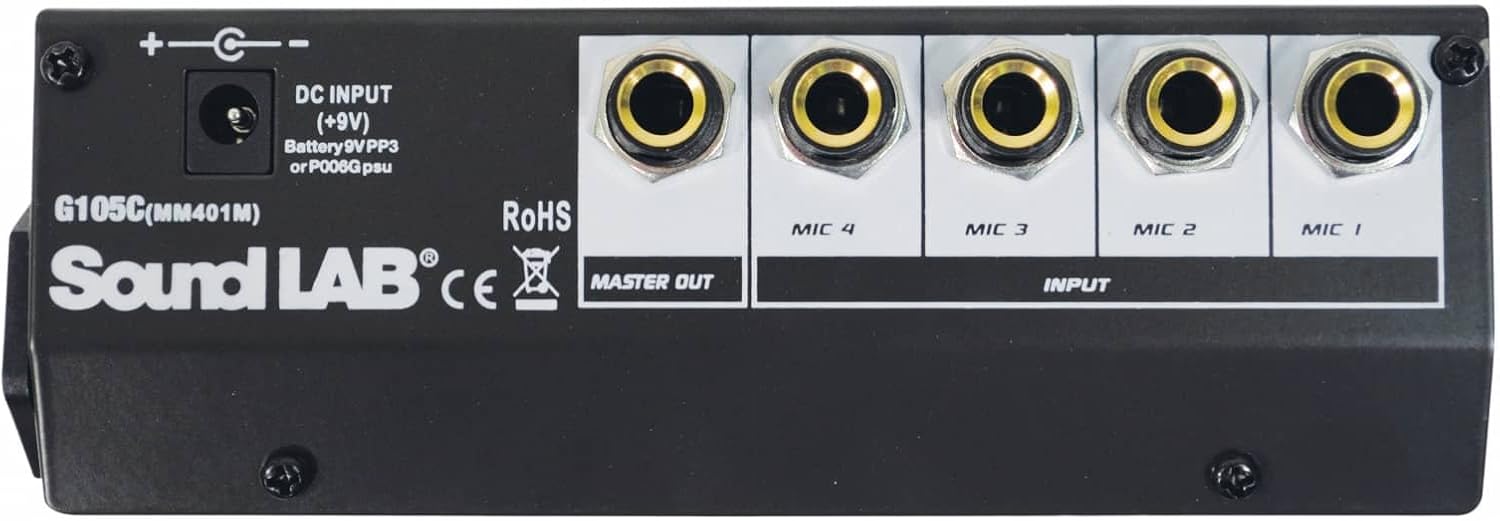 Soundlab 4 Channel Mono Microphone Mixer with Effects – BigaMart