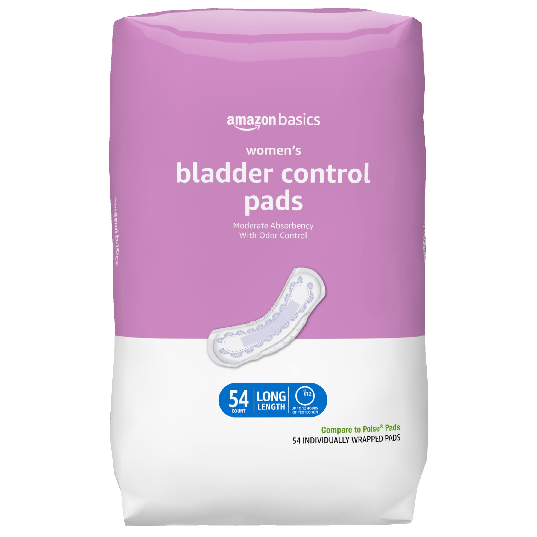 Amazon Basics Incontinence, Bladder Control Pads for Women, Moderate ...