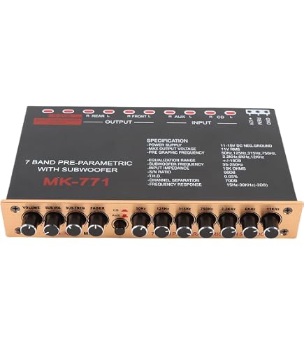 Car Audio Crossover Pyle Parametric Equalizer With Subwoofer - 5 Volt ...
