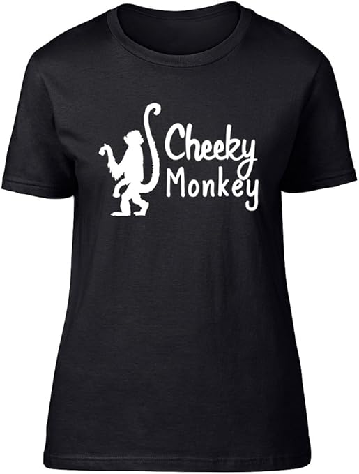 Shopagift Womens - Cheeky Monkey Fitted T-Shirt: Amazon.co.uk: Clothing
