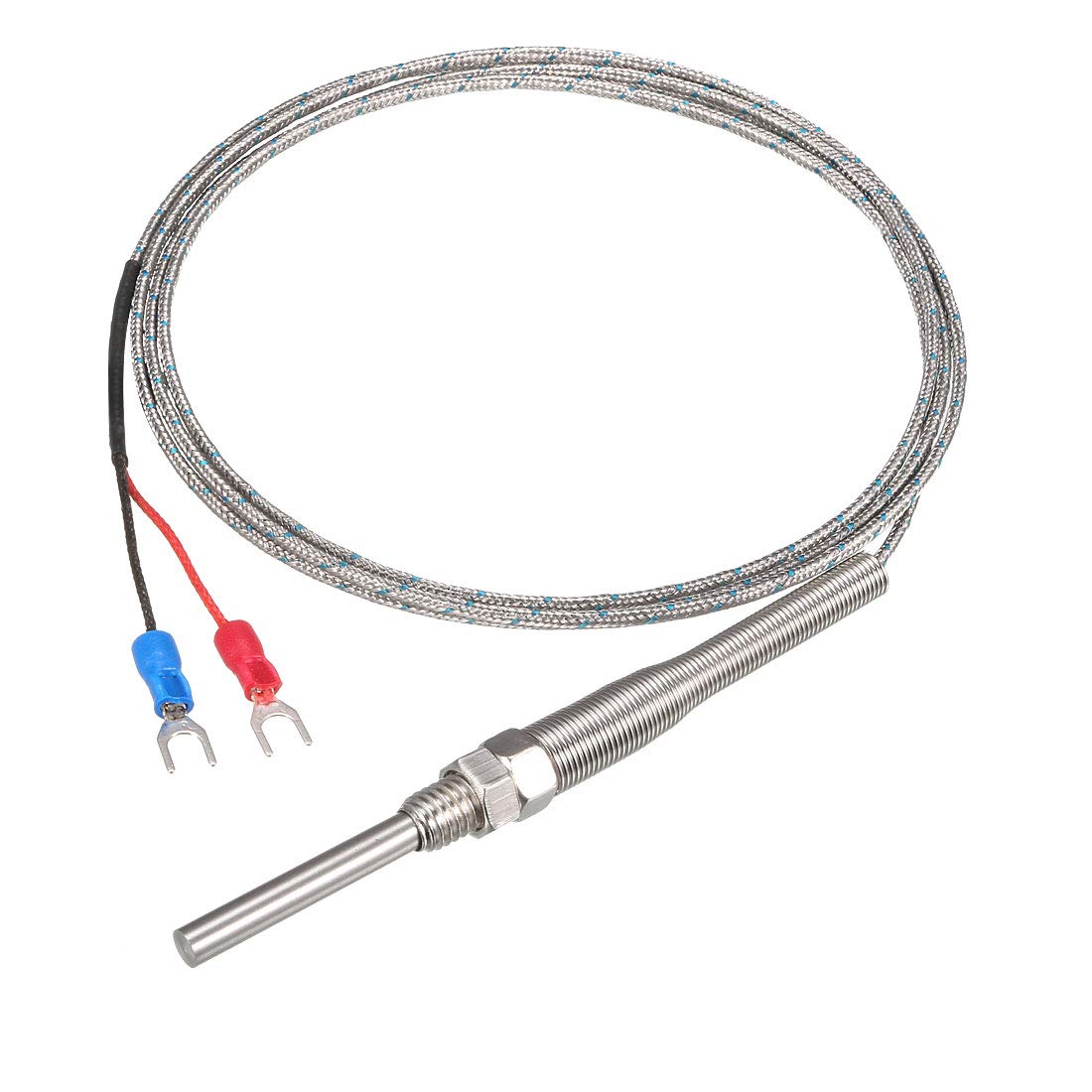 0~600°C uxcell K Type Thermocouple Spring Type Temperature Sensor Probe ...
