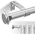 Amazon.com: GEEBOBO Silver Curtain Rods for Windows 66 to 120 Inch, 1 ...