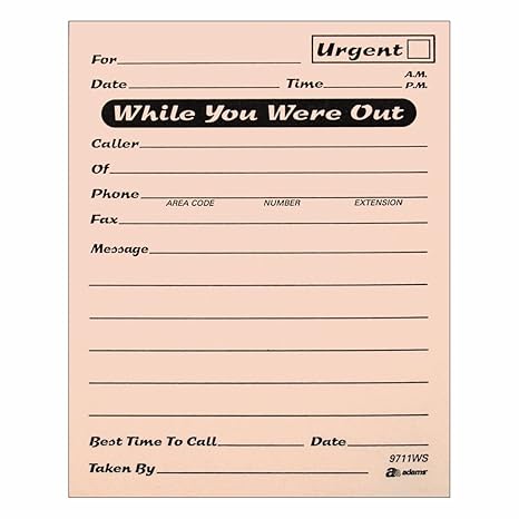Adams Write 'n Stick While You Were Out Message Pads, 4 x 5 Inches ...