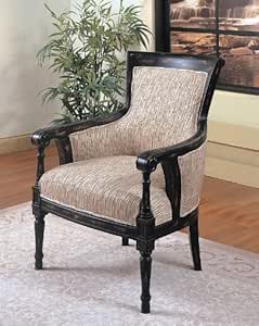Amazon.com: Beautiful Accent Arm Chair Wood Frame w/Fabric Seating ...