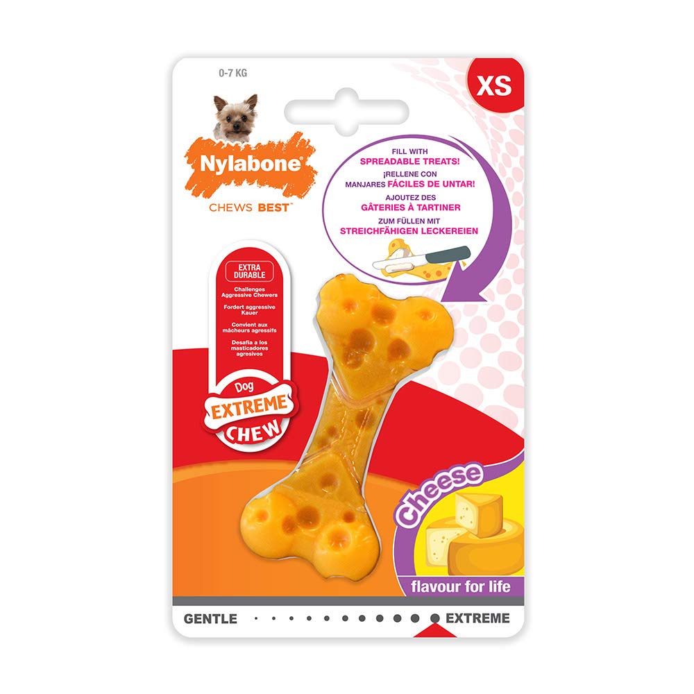 Nylabone Extreme Cheese Bone Dog Chew Toy, Medium: Amazon.co.uk: Pet ...