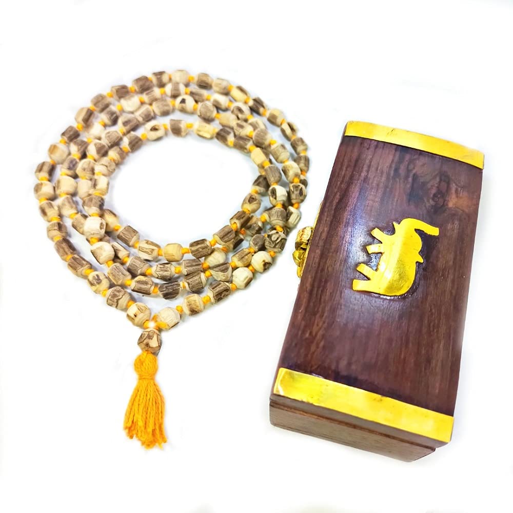 Buy Original Tulsi Mala 108+1 Beads Rosary Tulsi Mala with Wooden Box ...