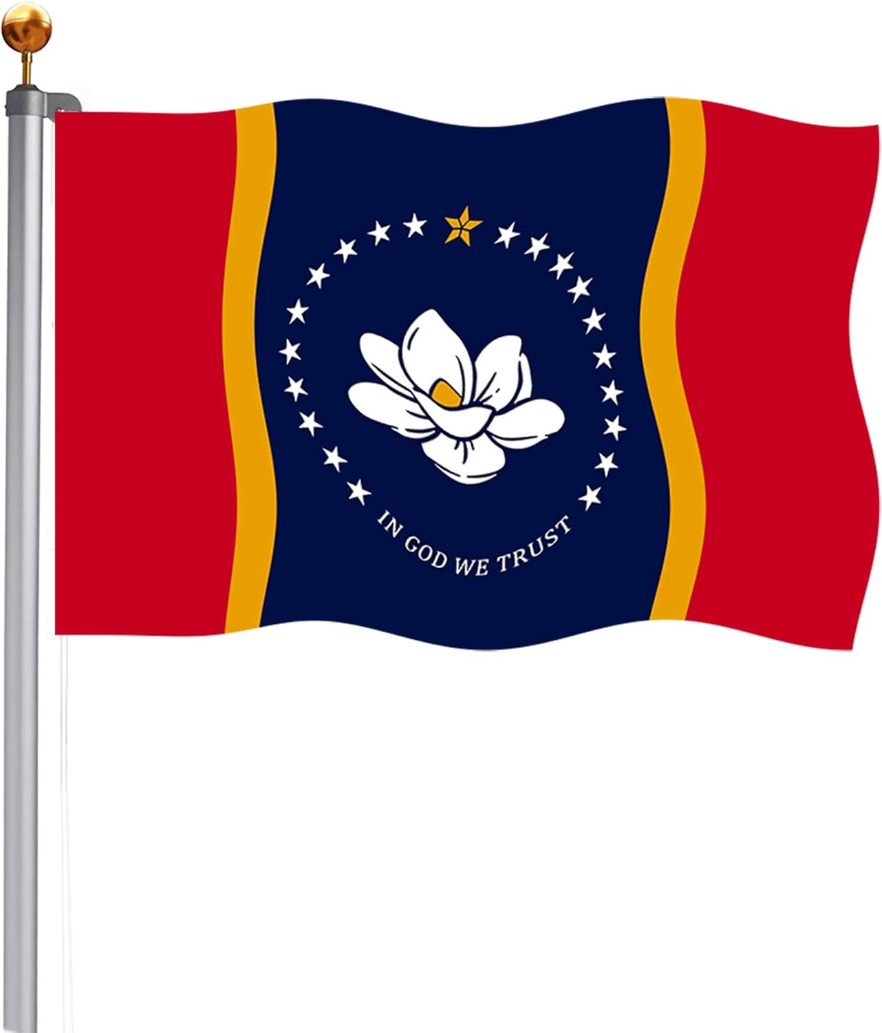 Amazon.com : TOPFLAGS New Mississippi State Flag 3x5 Ft-Double Sided ...