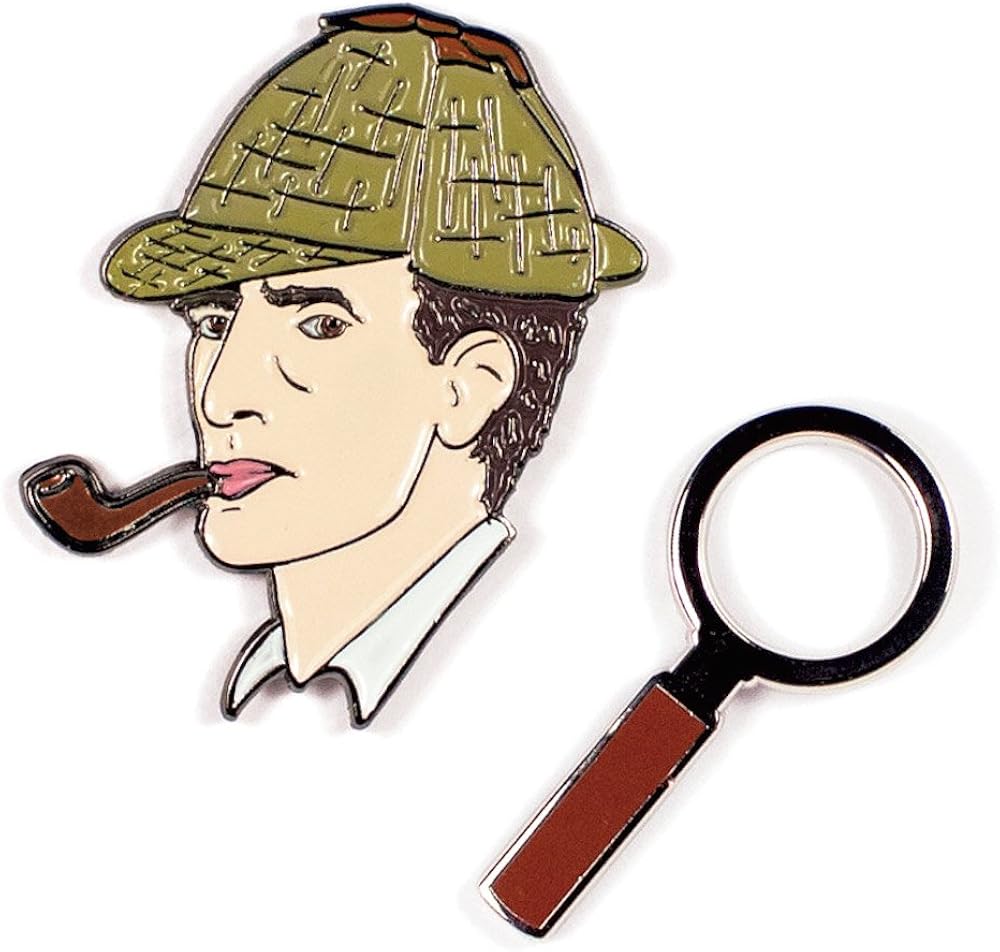 Sherlock Holmes Magnifying Glass Enamel Pin Set - 2 Unique Colored ...