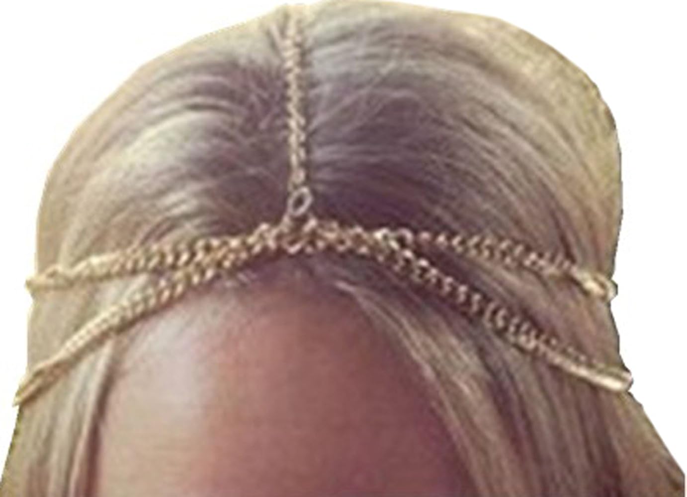 Gold Colour 5 Strands Head Piece/Head Chain/Forehead Hair Band : Amazon ...