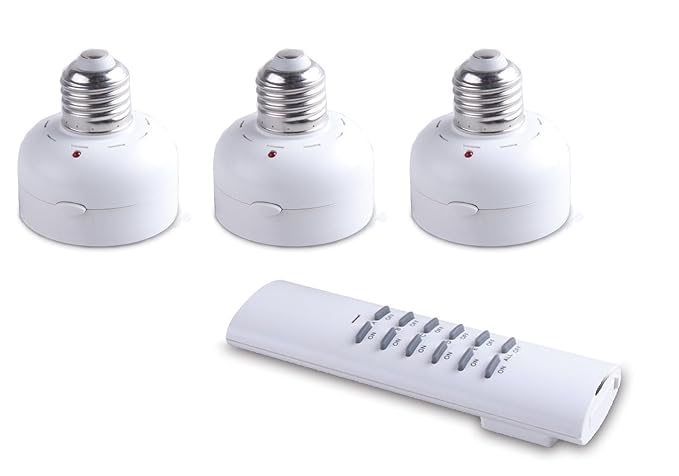 Wireless Remote Control E27 Screw Bulb Light Socket Lamp Holder with ...