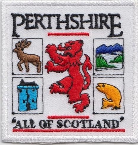 Amazon.com: Perthshire County Crest Scotland Scottish Flag Embroidered ...