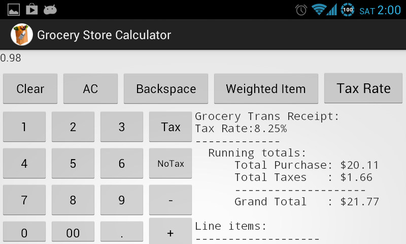 Grocery Store Calculator:Amazon.com:Appstore for Android