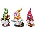 Amazon.com: Hodao Set of 3 Spring Gnome Decorations Flower Gnomes ...