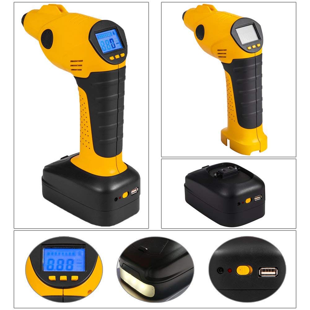 Black Motorcycle CARYWON Portable Air Compressor Mini Hand Held Tire ...