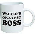 Amazon.com: World's Okayest Boss Coffee Mug - 11 Oz Mug - Nice ...