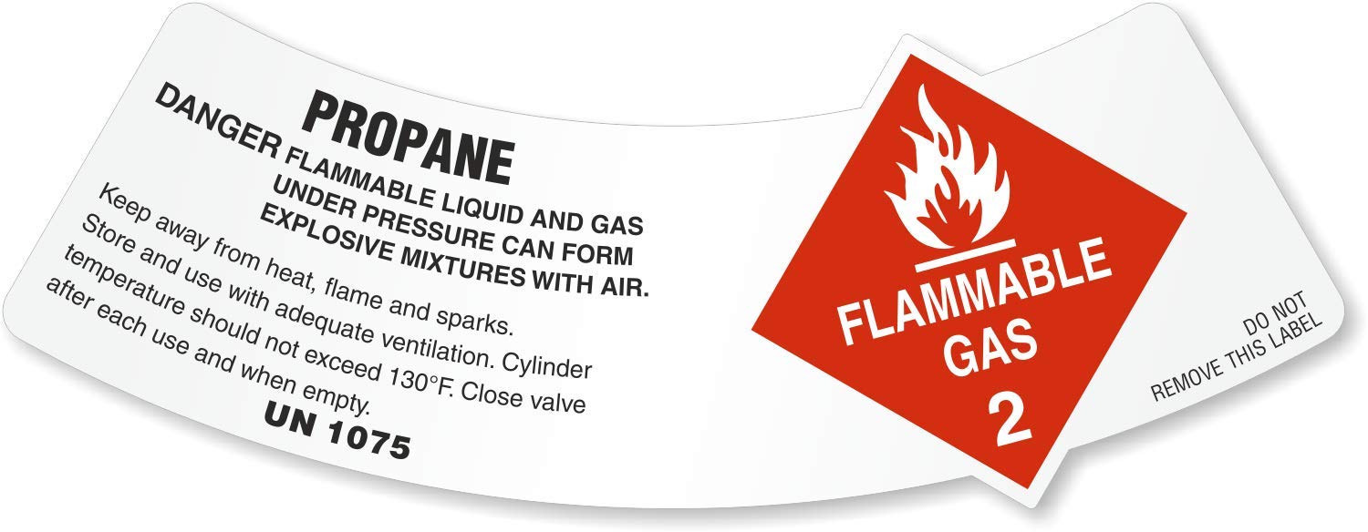 Propane - Danger Flammable Liquid and Gas, Vinyl Labels (Unlaminated ...