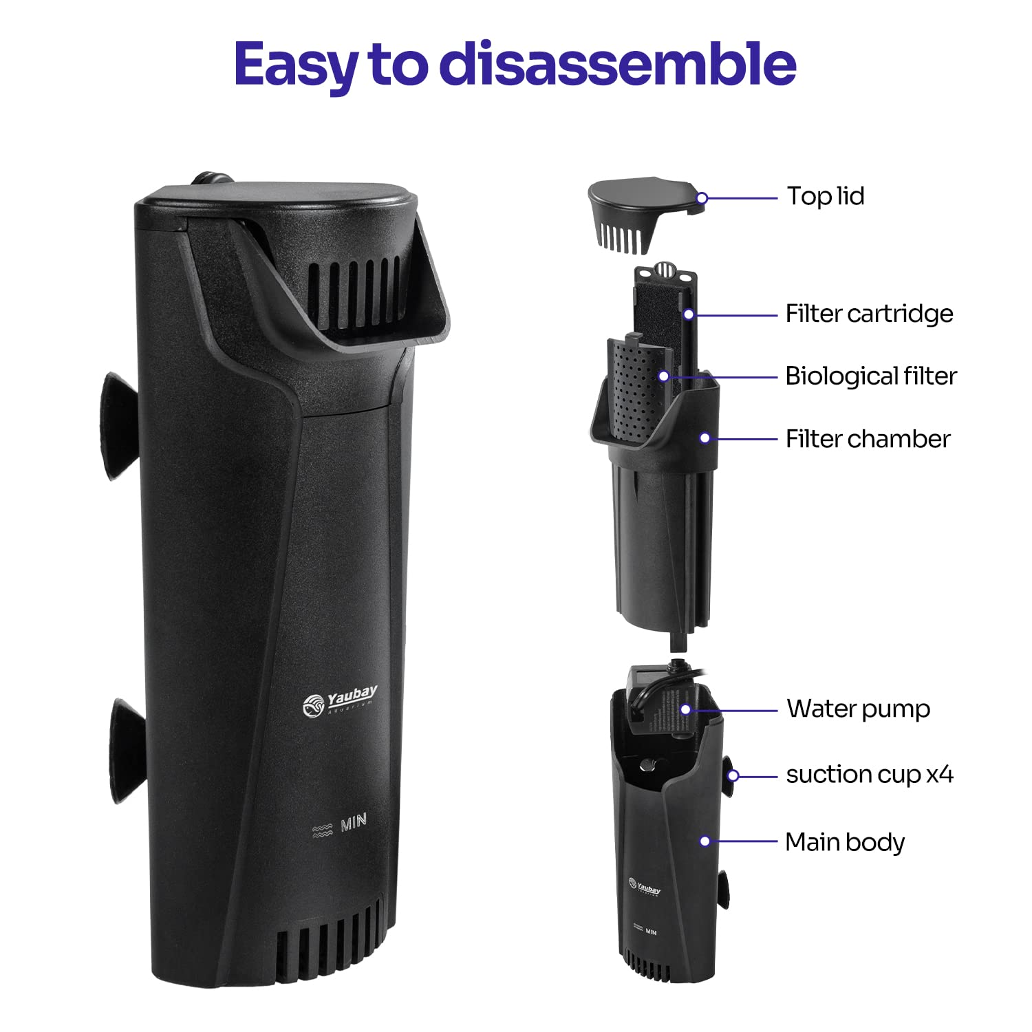 Mua Yaubay Quiet Internal Aquarium Filter, 3-Stage Bio-Filtration Low ...