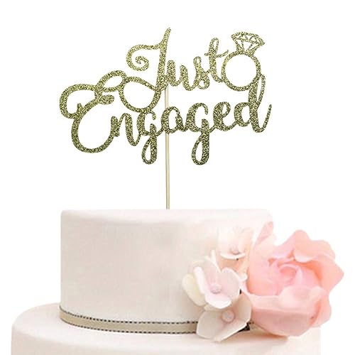 Just Engaged Cake Topper for Engagement Party Decorations, We're ...