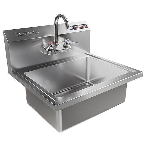 DuraSteel 304 Stainless Steel Wall Mount Sink - Commercial Hand Washing ...