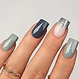 Amazon.com: Curvlife Press on Nais Acrylic fake Nais with Design Full ...