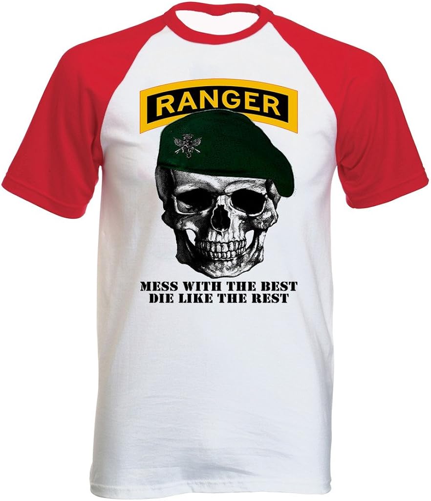teesquare1st Men's USA Army Ranger Red Short Sleeved T-Shirt : Amazon ...