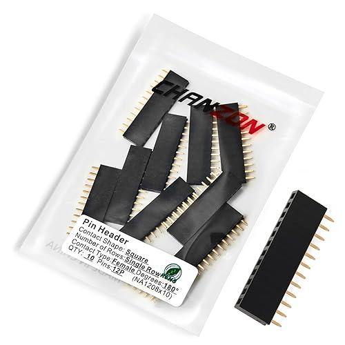 Chanzon Pin Header Strip for Arduino Gpio 12 pin x 10pcs Female Headers ...