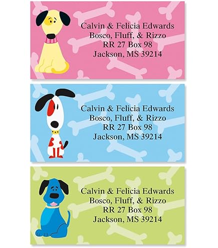 HouseLabels.com Address & Shipping Address Labels With Cute Dogs Design ...