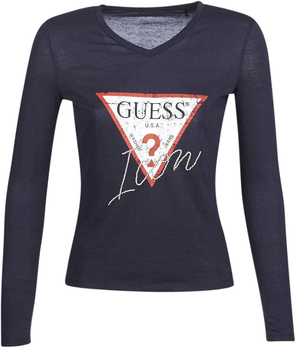 Guess ICON T-Shirts & Poloshirts Damen Marine - XS - Langarmshirts: Amazon.de: Schuhe & Handtaschen
