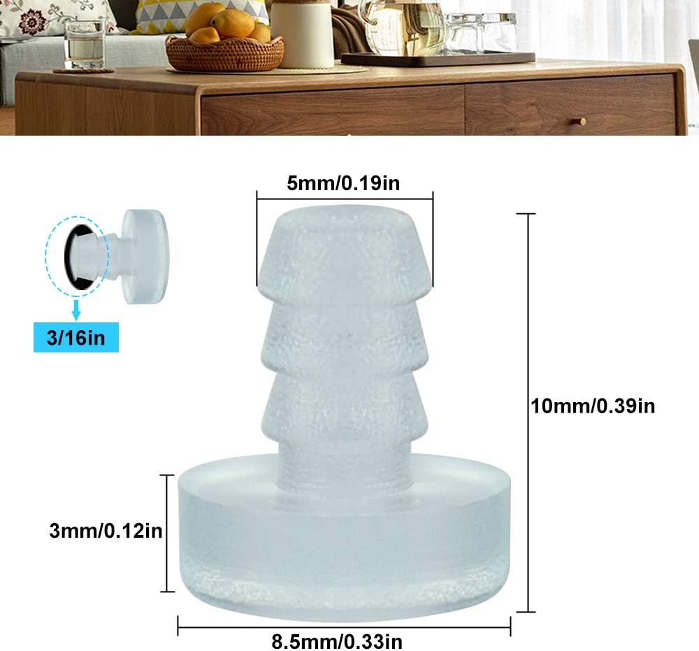 KLYNGTSK 40 PCS Glass Top Table Bumpers Clear Rubber Grippers Anti ...