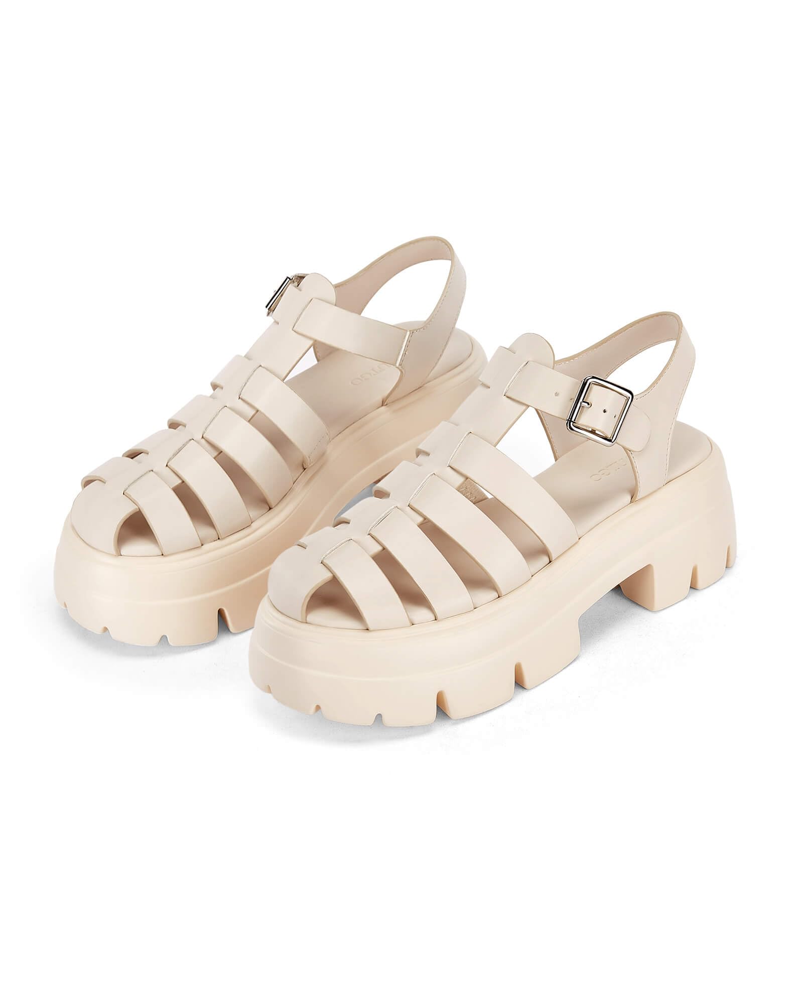 Coutgo Womens Platform Fisherman Sandals Chunky Lug Sole Heels ...