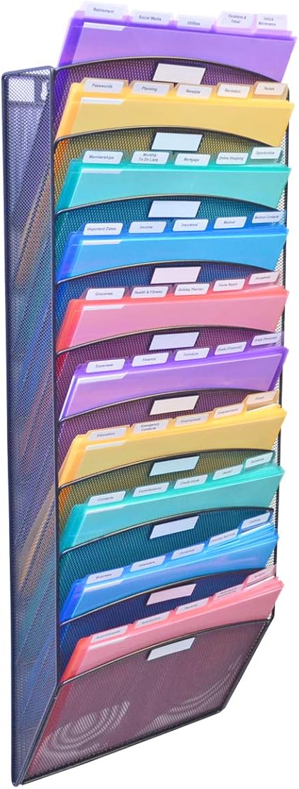 Amazon.com : Ultimate Office Mesh Wall File Organizer, 10 Tier Vertical ...