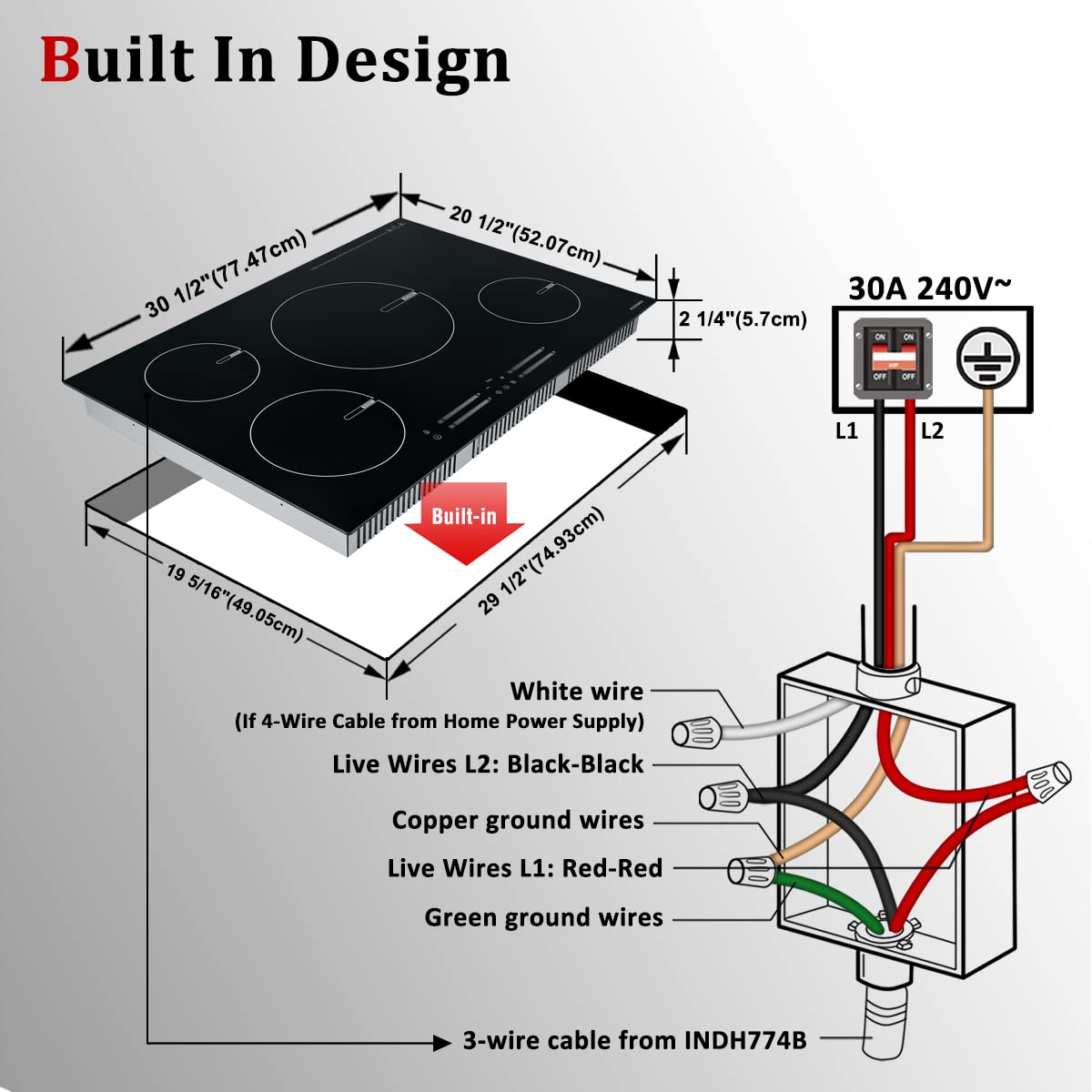 Mua ECOTOUCH 4 Burner Induction Cooktop 30 inch with Booster,220-240v ...
