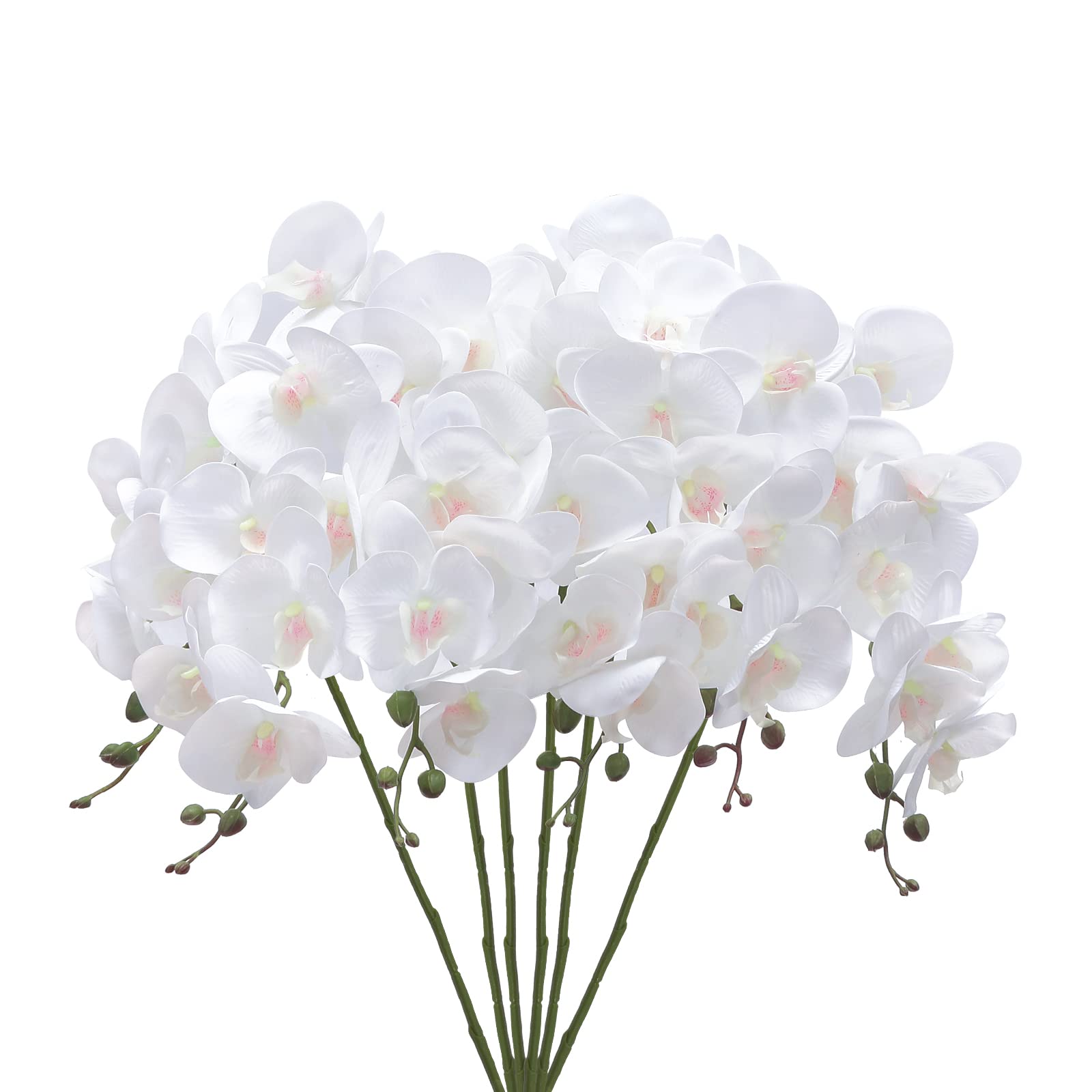 SHACOS Artificial Orchid Stems Set of 6 Real Touch Orchids 38 inch Tall ...