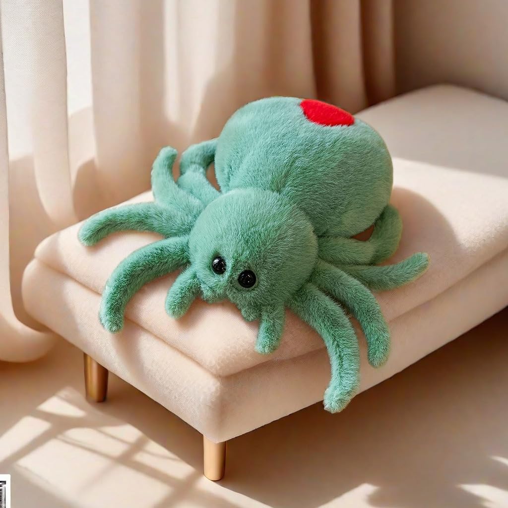 Mua Spider Stuffed Animal Soft Fur Huggable Green Spider, Adorable ...