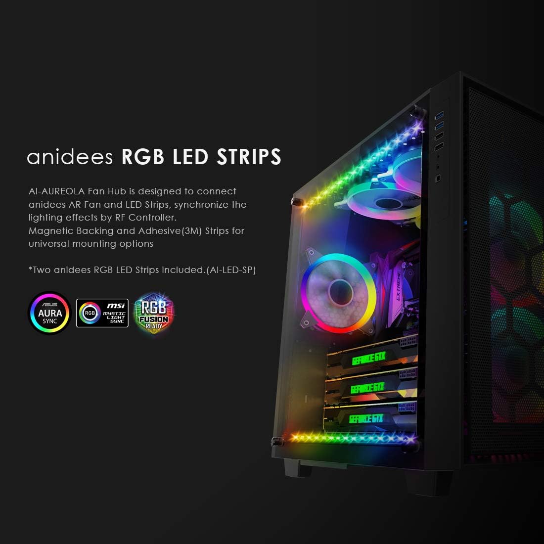 Anidees AI Crystal Cube Mesh Front Panel AR V3 Dual Chamber Tempered ...