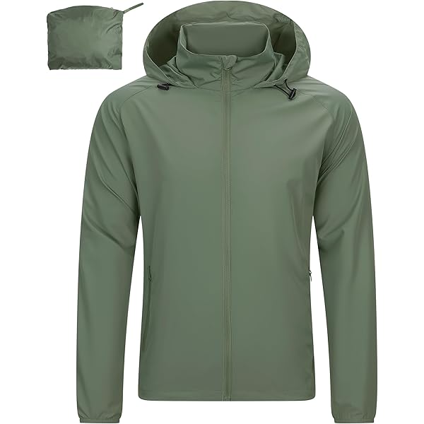 Removable Hood Raincoat Men's Waterproof Running Rain Jacket - Packable ...
