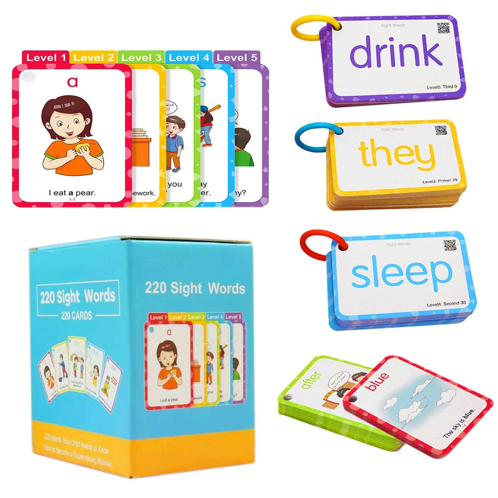 Buy 220 Words Flash Cards, English Flash Card for Toddlers, High ...
