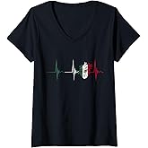 Amazon.com: Mexico Heart Mexico Flag Heartbeat EKG Pulse Mexican Pride T-Shirt : Clothing, Shoes ...